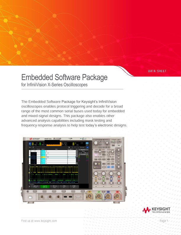 Embedded Software Package for InfiniiVision X-Series Oscilloscopes PDF Asset Page | Keysight